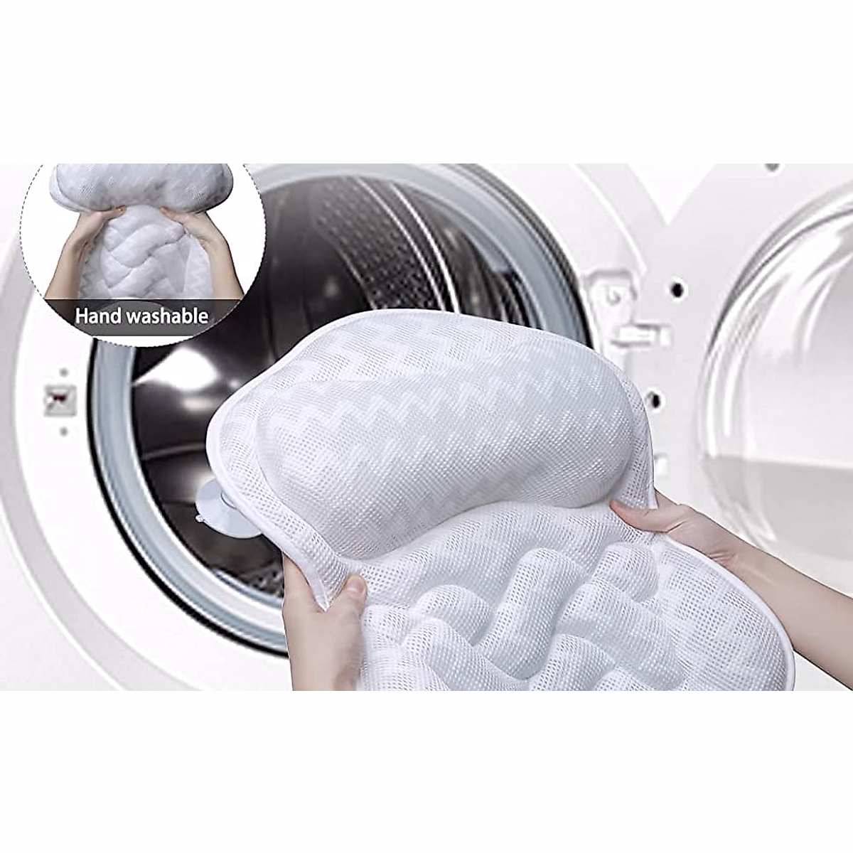 Bath Pillow, Tub Pillow for Bathtub Support Neck,Head and Back with Strong Non-Slip Suction Cups and Comfortabl 3D AirMesh Bath Pillow for Men and Women