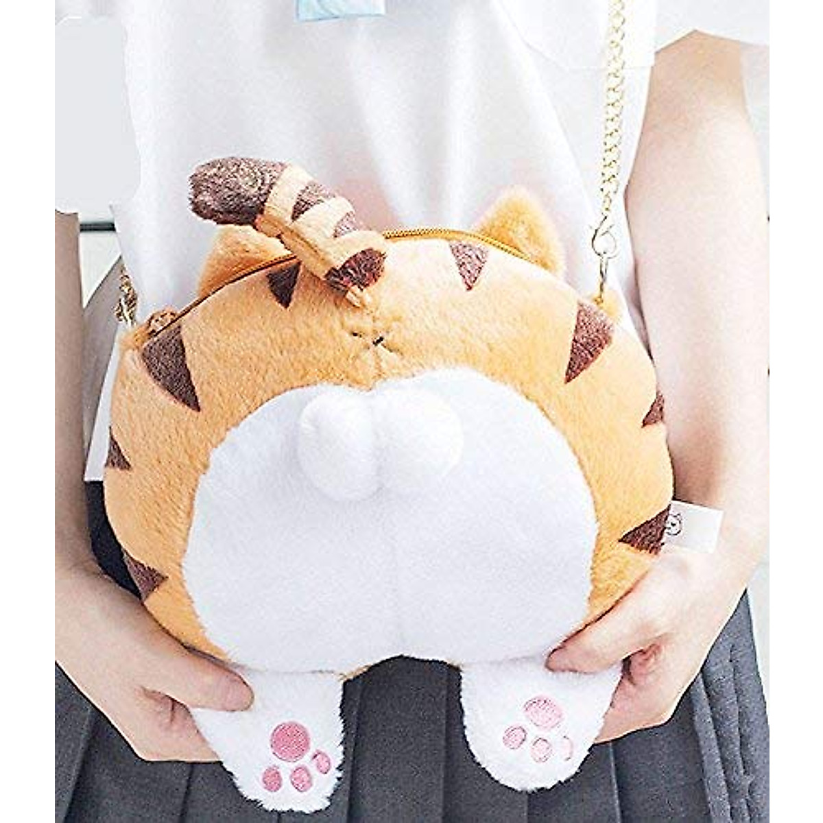 Cute Cat Butt Tail Plush Shoulder Bags Purse