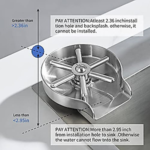 FOHEEL Glass Rinser for Kitchen Sinks, SUS304 Stainless Steel Glass Cup Bottle Washer Cleaner, Beer Bar Glass Rinser Faucet Sink Accessories for Home, KTV, Restaurants, Cafes