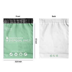 Sirona Adult Diaper Waste Bags, 60 Count, 12.5 x 15 Inch, Oxo-Biodegradable, Discreet, Environment Friendly, Odor Lock, Tamper Proof