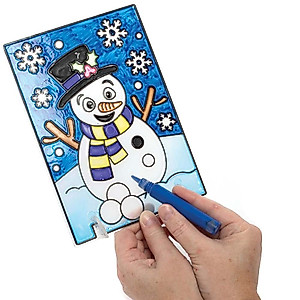 Baker Ross FC182 Christmas Suncatcher Pictures - Pack of 4, Suncatchers for Kids with Stained Glass Effect, Make Your Own Rainbow Decorations to Decorate and Display