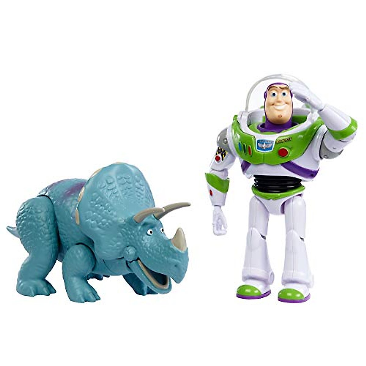 Toy Story Buzz Lightyear and Trixie 2-Pack Character Figures in True to Movie Scale, Highly Posable with Signature Expressions for Storytelling and Adventure Play