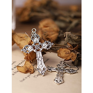 Sacina Gothic Cross Earrings, Zinc Alloy Cross Dangle Earrings, Goth Jewelry Gift for Women