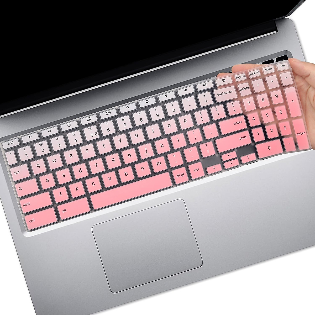 Keyboard Cover Skin for Acer Chromebook 315 CB315 & Acer Chromebook 715 CB715 15.6 inch with Numeric Keypad, Acer Chromebook 317 CB317 17.3" Keyboard Skin Protector-Ombrepink