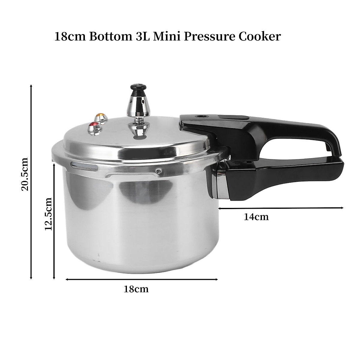 AUNMAS Stovetop Aluminum Pressure Cooker, 18cm Bottom 3L Mini Pressure Cooker Pressure Cooker for Canning Stove Top Fast Cooking