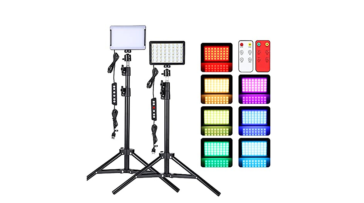 Pro RGB LED Video Lights for Streaming & Photography (2-Pack)