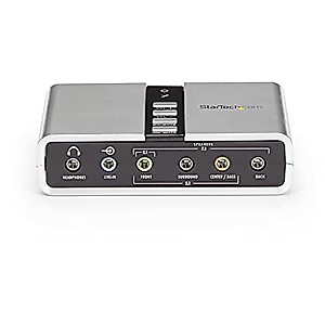 StarTech.com 7.1 USB Sound Card - External Sound Card for Laptop with SPDIF Digital Audio - Sound Card for PC - Silver (ICUSBAUDIO7D)