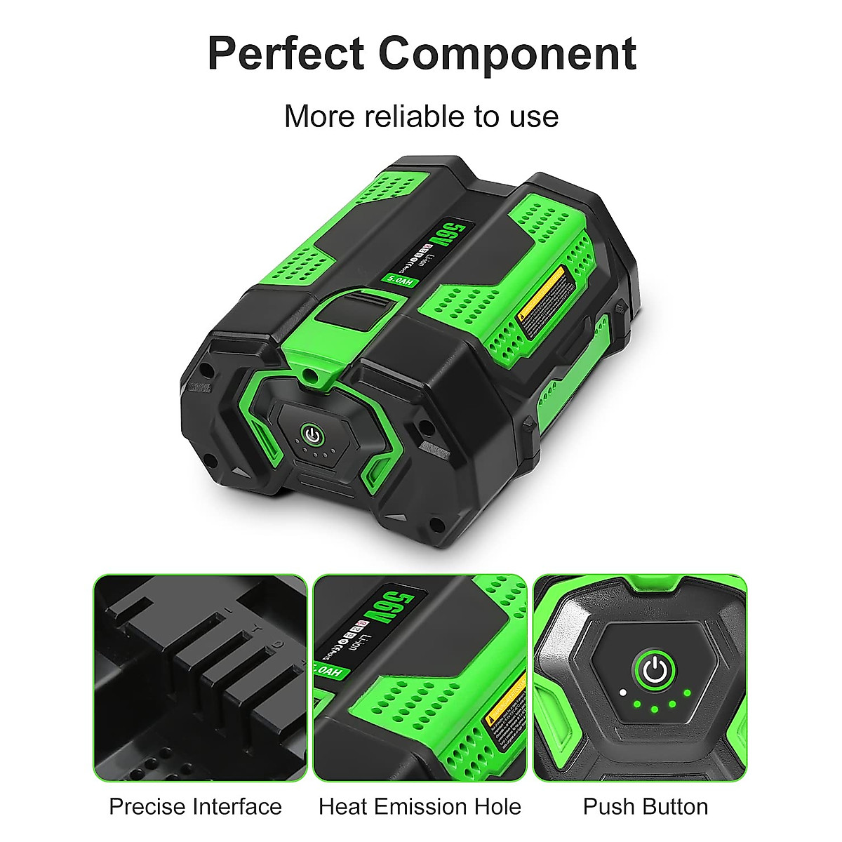 Komifolen 56v 5.0Ah Lithium Ion Replacement Battery Compatible with EGO BA1400T BA2800T BA1120 BA4200