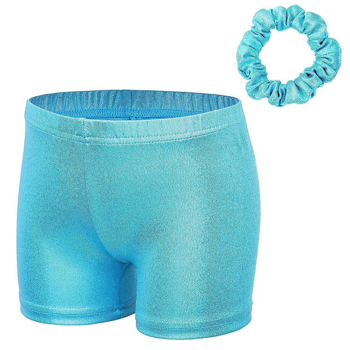 BAOHULU Leotards for Girls Gymnastics Embroidery Glitter Tumbling Shorts Bottoms KHB179_LightBlue_8A