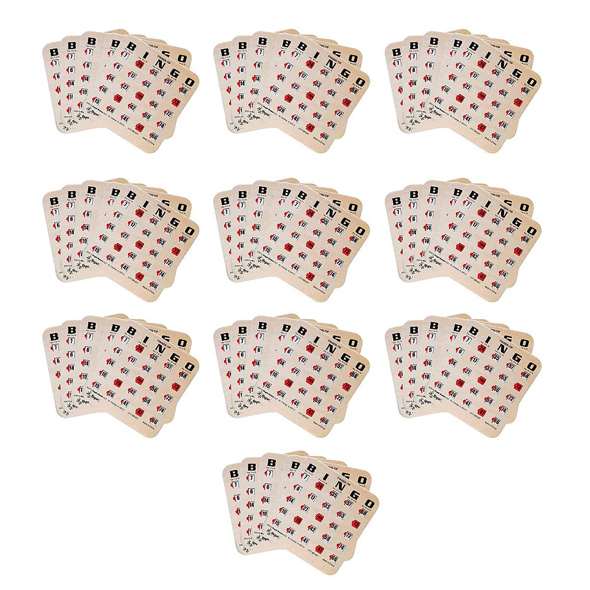 Regal Bingo Finger-Tip Shutter Bingo Cards with Sliding Windows - 50 Bingo Shutter Cards - Ideal for Family Fun Night - No Chips & Daubers Needed - Woodgrain