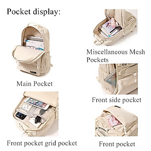 EKUIZAI Solid Color Simple Elementary Backpack Middle School Bookbag Outdoor Daypack for Teen Girls