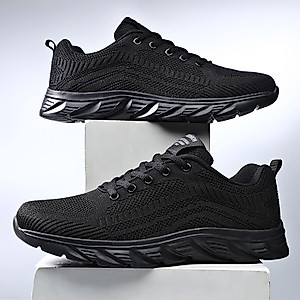 FAJIA Waterproof Hiking Boots Fashion Men Mesh Mountaineering Casual Sport Shoes Lace Up Solid Color Running (Black, 11)