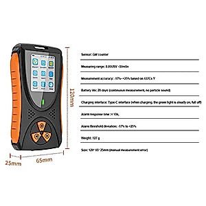 Ben Zhan Geiger Counter Dose Alarm Device, Nuclear Radiation Detector, Dosimeter Monitor Portable Digital Meter High Sensitivity Accuracy