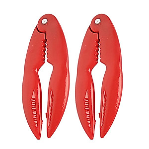 Yardwe 2pcs Lobster Crackers Seafood Clip Crab Pliers Crab Crackers Crab Leg Nut Cracker Crab Peel Shrimp Tool for Lobster Crab Crawfish Prawns Shrimp Red