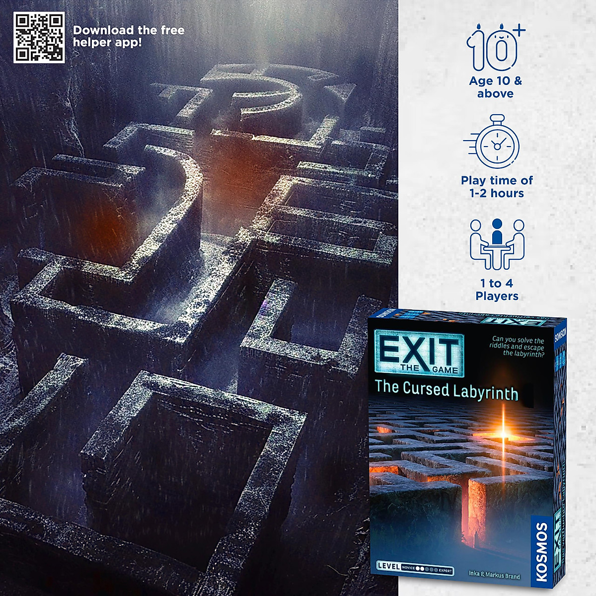 EXIT: The Cursed Labyrinth | Exit: The Game - A Kosmos Game | Family-Friendly, Card-Based at-Home Escape Room Experience for 1 to 4 Players, Ages 10+