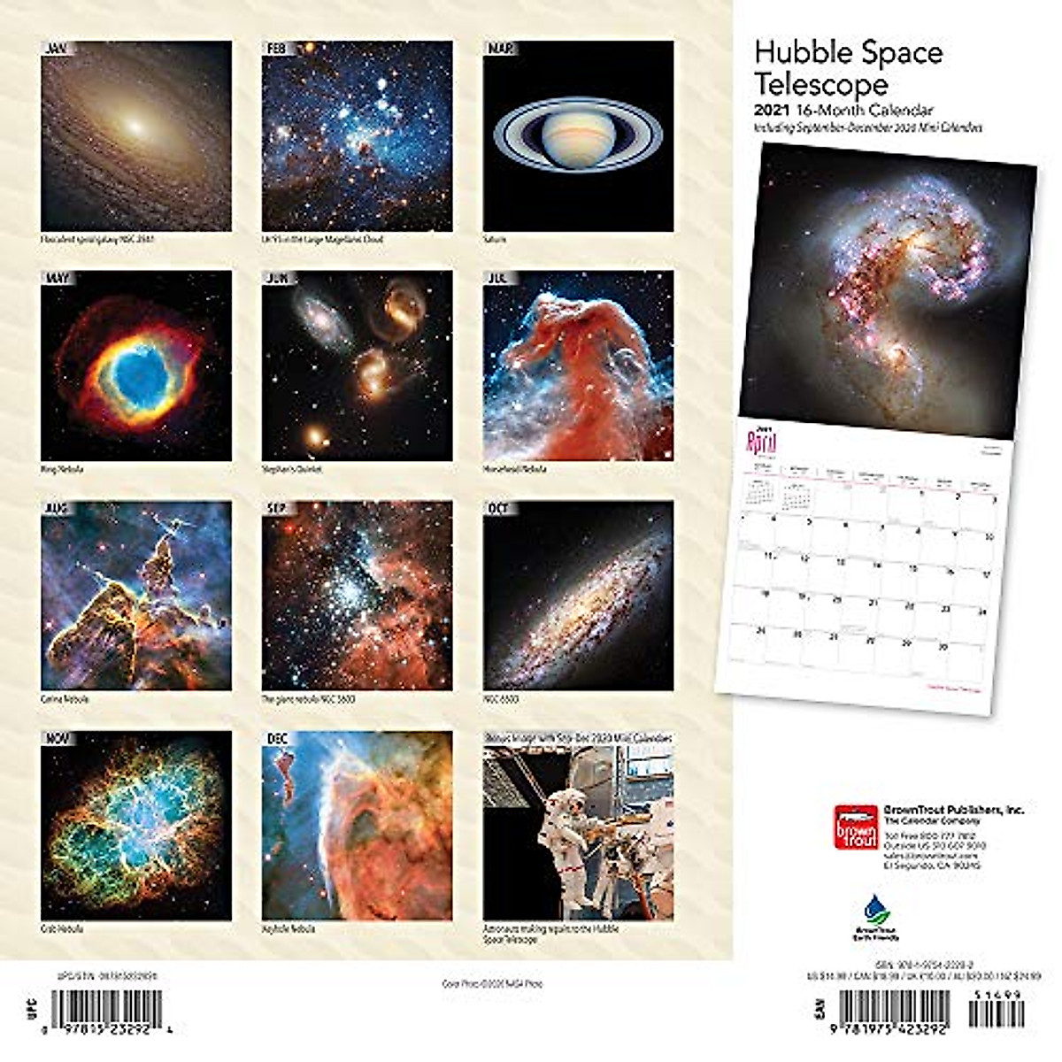 Hubble Space Telescope 2021 Calendar: Foil Stamped Cover