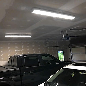 hykolity 4 Pack 4FT LED Wraparound Light 40W 4 Foot LED Shop Lights for Garage, [2-lamp 32W Fluorescent Equiv.] 4400lm 4000K LED Wrap Light, Flushmount Office Ceiling Light Fixture ETL Listed