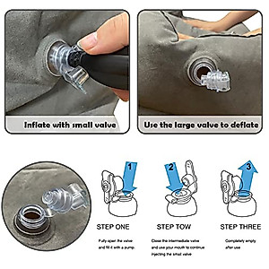 Inflatable Foot Rest Pillow for Travel Adjustable Three Layers for Adults Kids to Sleep While Traveling Suitable for Office Home with Pump Neck Pillow Eye Mask Earplugs and Portable Drawstring Bag