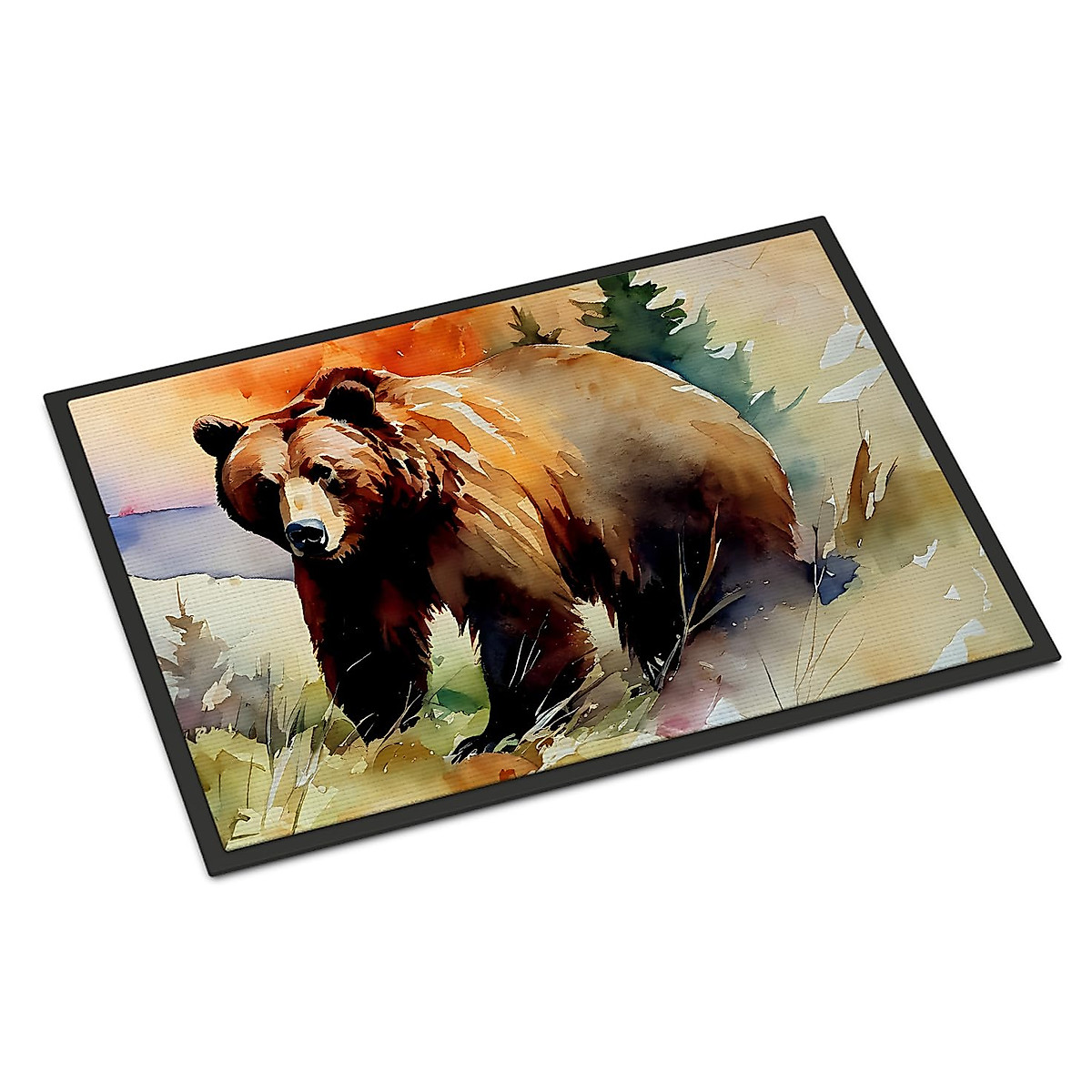 Caroline's Treasures DAC2924JMAT Grizzly Bear Doormat Front Door Mat Indoor Outdoor Rugs for Entryway, Non Slip Washable Low Pile, 24H X 36W