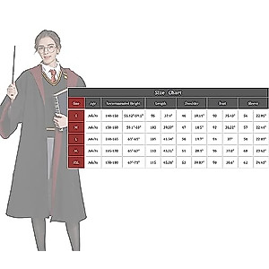 Magic Robe Four Magic College Styles Wizard Witch Cape School Uniform Hooded Cloak Windcoat Halloween Costume (Red, 150)