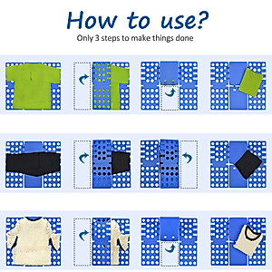 Geniusidea V1 Shirt Folding Board t Shirts Clothes Folder Durable Plastic Laundry folders Folding Boards for Adults and Kids Fast and Fun