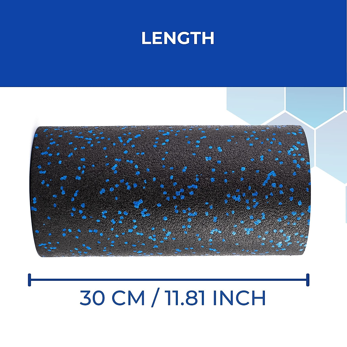 EVEREST FITNESS Foam Roller - Medium Density Level - Foam Rollers for Back Pain or Muscle Massage - Physical Therapy Roll for Legs or Body - Deep Tissue Massage - Black/Blue