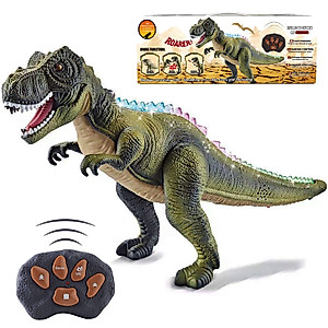 BFUNTOYS Electronic Dinosaur Toy, Remote Control Dinosaur and Walking Dinosaur Toys for Kids 3 4 5 6 7 8+Years Old Boys Girls with Dance&Fight Mode, Roar&Light,Big Robot T-Rex Gifts for Toddler
