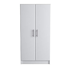 Prepac Elite 2 Door Standing Storage Cabinet, 16" D x 32" W x 65" H, White