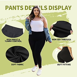 NexiEpoch Leggings for Women Plus Size-High Waisted L-XL-3XL Tummy Control Soft Capri Yoga Pants for Workout Running