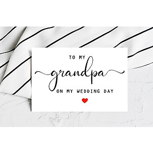 DiandDesignGift To My Grandpa On My Wedding Day Card - Wedding Day Card - Family Of The Bride Or Groom Cards - Wedding Party Card - Calligraphy Card Grandpa Wedding Day - Thank You Wedding Card