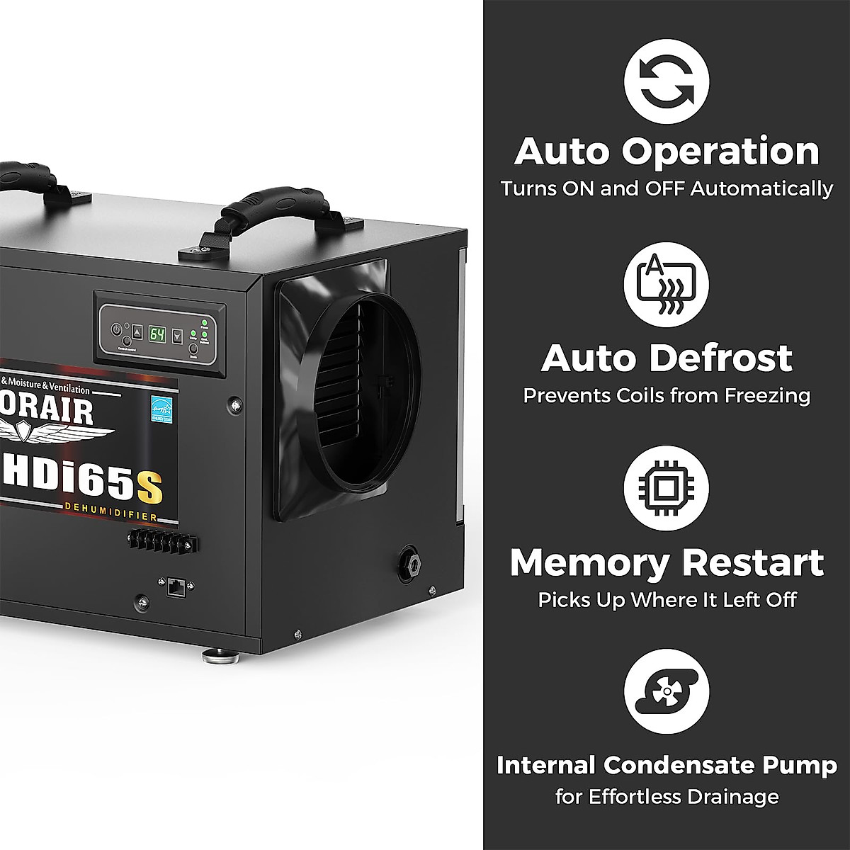 ALORAIR 120 PPD Commercial Dehumidifiers with Pump and Hose, Crawl Space Basement Dehumidifier, Industry Water Damage Unit, Compact, Portable, Auto Defrost, Memory Starting