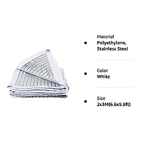 White Reflective Aluminet Shade Cloth Sunblock Shade Net UV Resistant, Premium Garden Shade Mesh Tarp Top Shade Cloth Quality Panel Flowers Plants Patio Lawn Customized