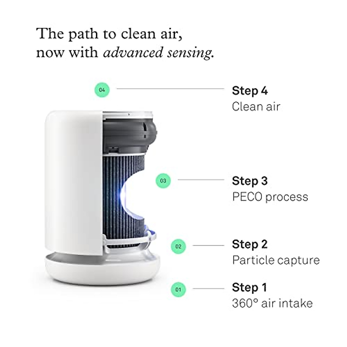 Molekule PECO-HEPA Tri-Power Filter Air Mini and Mini+ | Air Purifier Replacement Filters with PECO and HEPA Technology, Eliminates Smoke, Mold, Bacteria & Other Pollutants for Clean Air - Gray