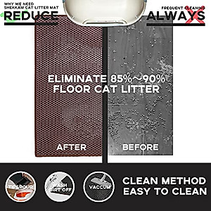 Shekkam Cat Litter Mat Litter Trapping Mat: Large Double-Layered Kitty Litter Mat for Litter Box, No Mess, Easy Clean Cat Litter Rug Catcher