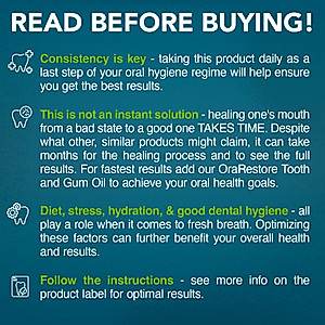 Oral Probiotics for Mouth Bad Breath Treatment for Adults: Dentist Formulated Advanced Oral Probiotics for Teeth and Gums with BLIS K12 M18-60 Chewable Oral Health Probiotics Supplement Tablets Mint