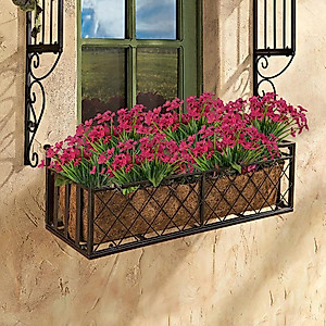 20 Bundles Artificial Flowers Outdoor Fake Flowers UV Resistant No Fade Faux Plastic Garden Porch Greenery Shrubs Window Box Decorating,Wedding Flower,Aisle Table Centerpiece Party (Rose)