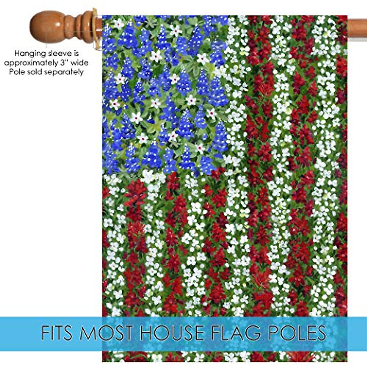 Toland Home Garden 109592 Field Of Glory Patriotic Flag 28x40 Inch Double Sided Patriotic Garden Flag for Outdoor House Flower Flag Yard Decoration