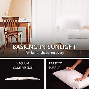 EDOW Luxury Soft Pillows for Sleeping, Fluffy Down Alternative Polyester Fiber Filled Pillow, Home&Hotel-Collection, Machine Washable