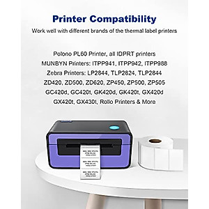 POLONO Label Printer, PL420 4x6 Thermal Printer, High-Speed Shipping Label Printer, Commercial Direct Thermal Printer, 2.25”x1.25” Direct Thermal Label, Self-Adhesive Address Shipping Thermal Stickers