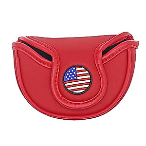 HISTAR Pebble Beach Magnetic Closure Golf Small Mallet Shaped Putter Cover for Scotty Cameron (Red)