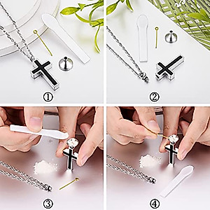 SOITIS Cross Ashes Necklace Urn Necklace for Human Ashes Cremation Necklace for Ashes Stainless Steel Urn Necklaces