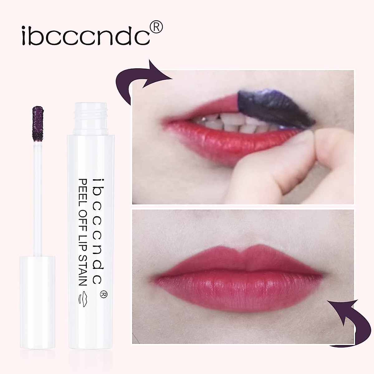 ibcccndc Peel Off Lip Stain Kit Long Lasting Smudge Proof, Waterproof,Tattoo Lipstick 2 Colors Lip Stain for Hyper-Brilliant Color Lips (Charming 10&14)
