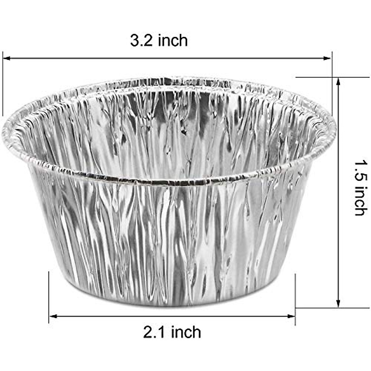 300PCS Aluminum Foil Ramekin, Disposable Ramekins 4 Oz Aluminum Cupcake with Aluminum Foil Baking Standard Size Perfect for Souffle & Creme Brulee Baking Cups Foil Baking Cups