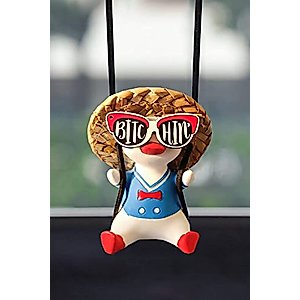 Swinging Duck Car Hanging Ornament Car Rear View Mirror Hanging Accessories Car Pendant Interior Ornament Accessories Car Decorations Christmas