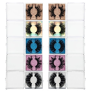 25MM Mink Eyelashes Wholesale Ninglash 10 Pack False Eyelashes, Christmas Gifts for Women Dramatic Real Mink EyeLashes, Thick HandMade Full Strip Lashes, Crueltyl Free Fluffy Lash, 3D Mink Lashes Bulk