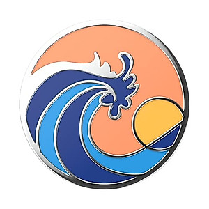 PopSockets PopGrip - Expanding Stand and Grip with Swappable Top - (Ride The Wave Coral)