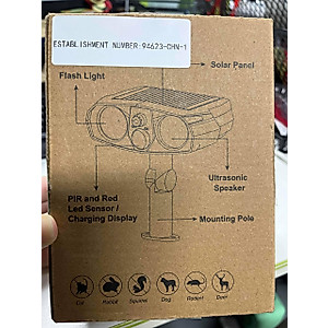 2 Pcs Ultrasonic Cat Repellent Outdoor Solar Animal Repeller for Cat Dog Deer Raccoon Rabbit Skunk Squirrel, Safe Deer Repellent Devices Animal Deterrent with Motion Sensor for Yard Lawn