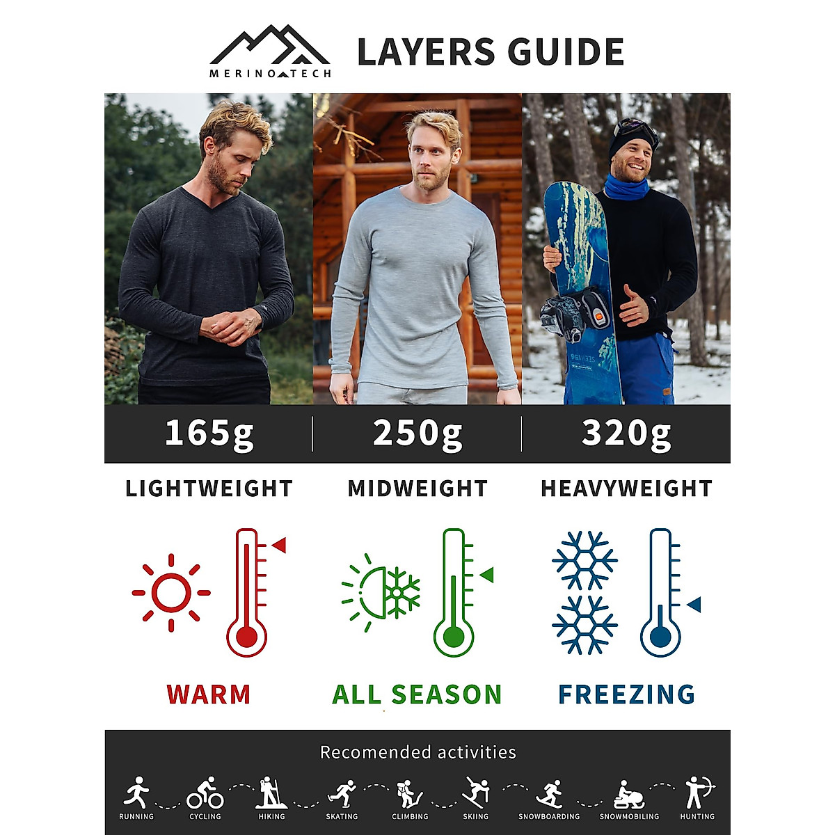 Merino Wool Base Layer Mens Bottom Pants 100% Merino Wool Thermal Underwear Long Johns Midweight + Wool Socks (X-Large, Charcoal Grey 250)