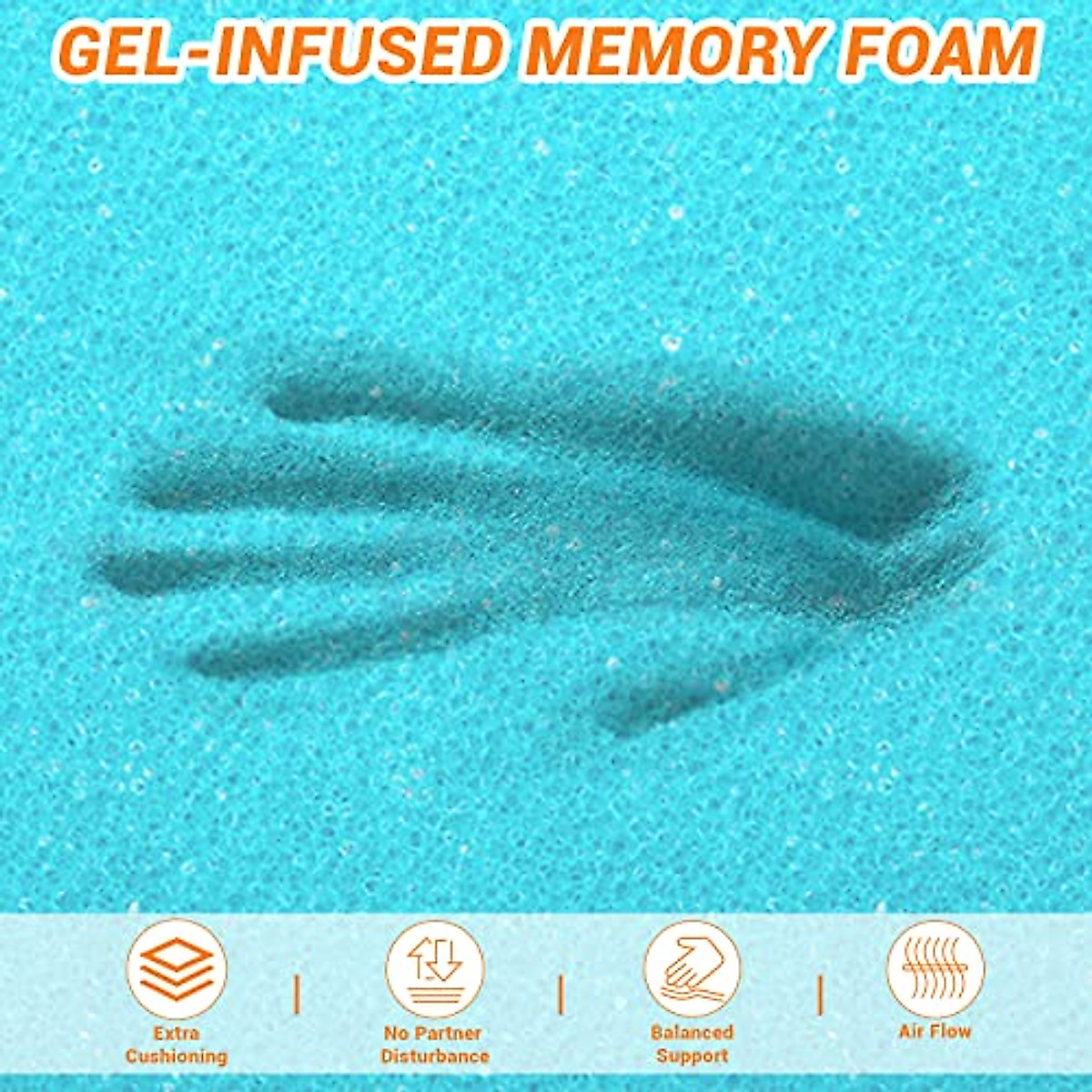 ZMEIJU 3 Inch Gel Memory Foam Mattress Topper Queen Size,Premium Soft Pressure Relief Mattress,Sleep Innovations Mattress Topper