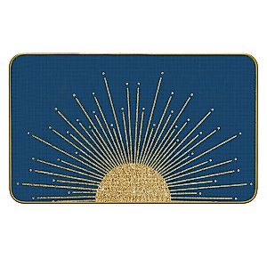 Mingnei Boho Doormat,Sun Sunshine Rug,Black Boho Sun Sunshine Classroom Doormat Door Mat Outside Inside Entrance for Kitchen Home,Sun Front Door Mat Outdoor Indoor Doormat Rug 30x17 Welcome (Blue)